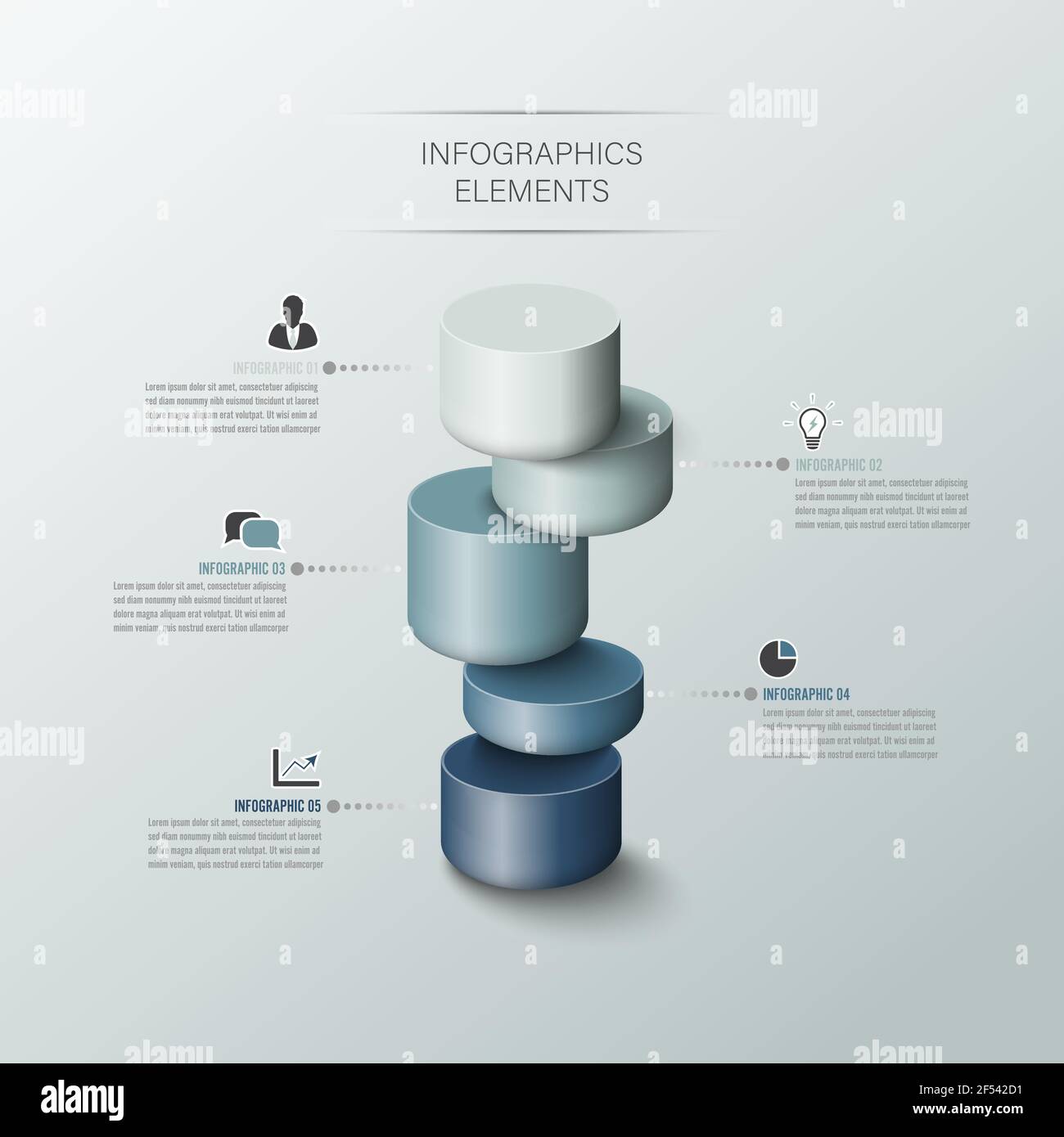 Modern business cylinder 3d style options banner. Vector. can be used ...