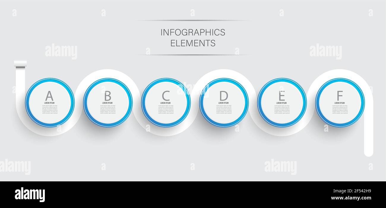 Abstract elements of graph infographic template with label, integrated ...
