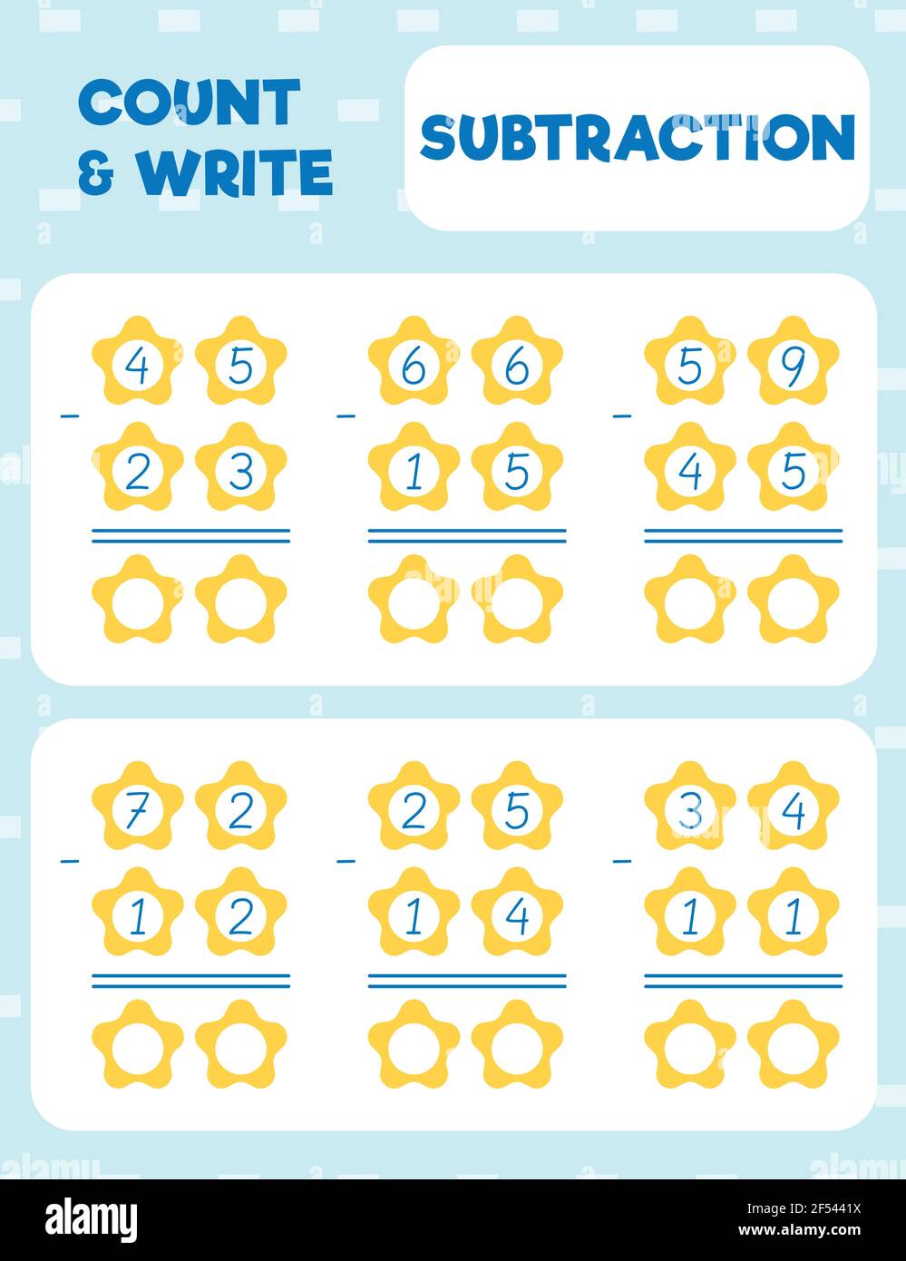 Math worksheet practice print page. Double digit subtraction. Column ...