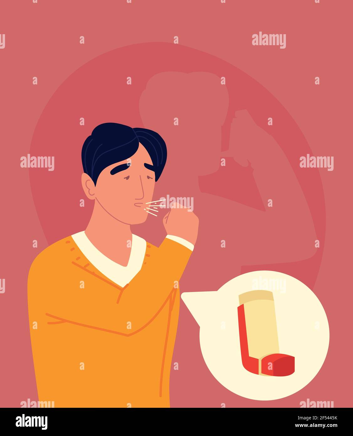 asthmatic man coughing Stock Vector Image & Art - Alamy