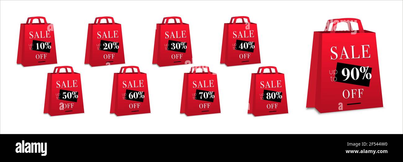 Shopping Promotional Sale set of labels. Retail tags with discounts ...