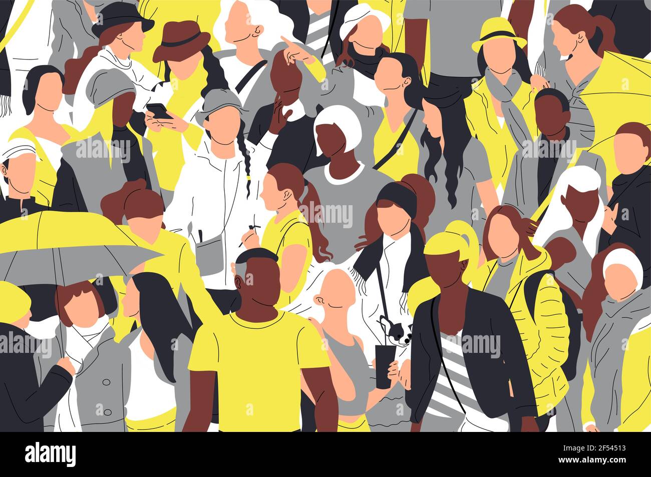 Multicultural crowd walking Stock Vector Images - Alamy