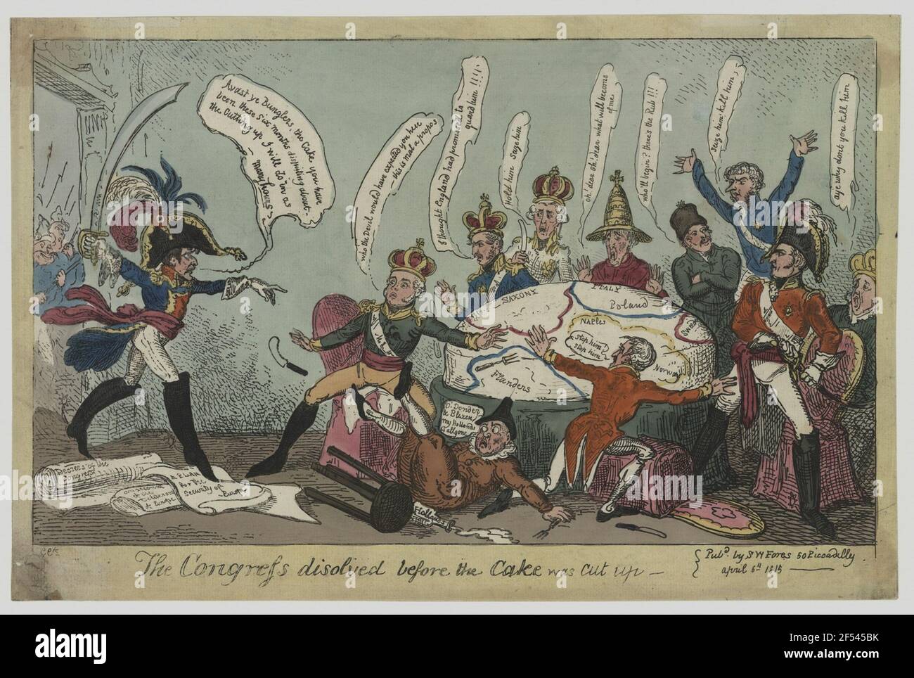 Napoleon's return disturbs the Vienna Congress Stock Photo - Alamy
