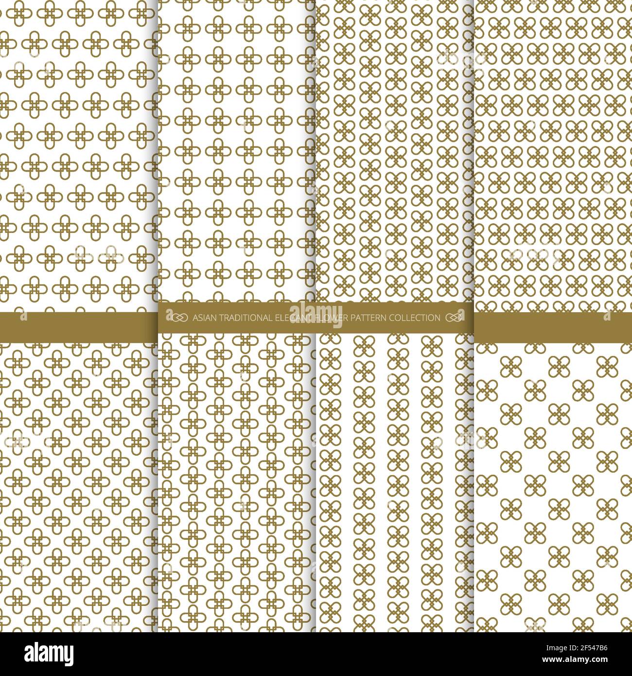 Golden circle geometric pattern collection. Asian traditional elegant ...