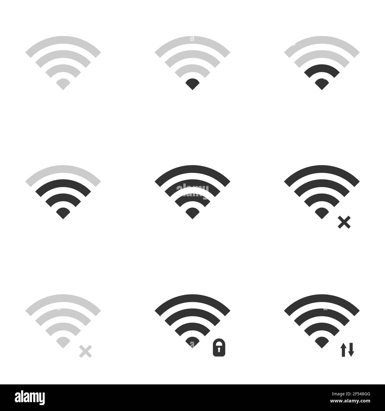 Wifi icon vector illustrator. 640x640 pixels with status connection ...