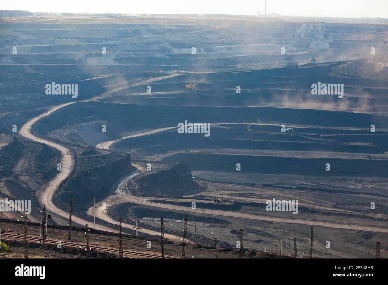 Open pit extraction of coal in quarry "Bogatyr", Ekibastuz, Kazakhstan ...