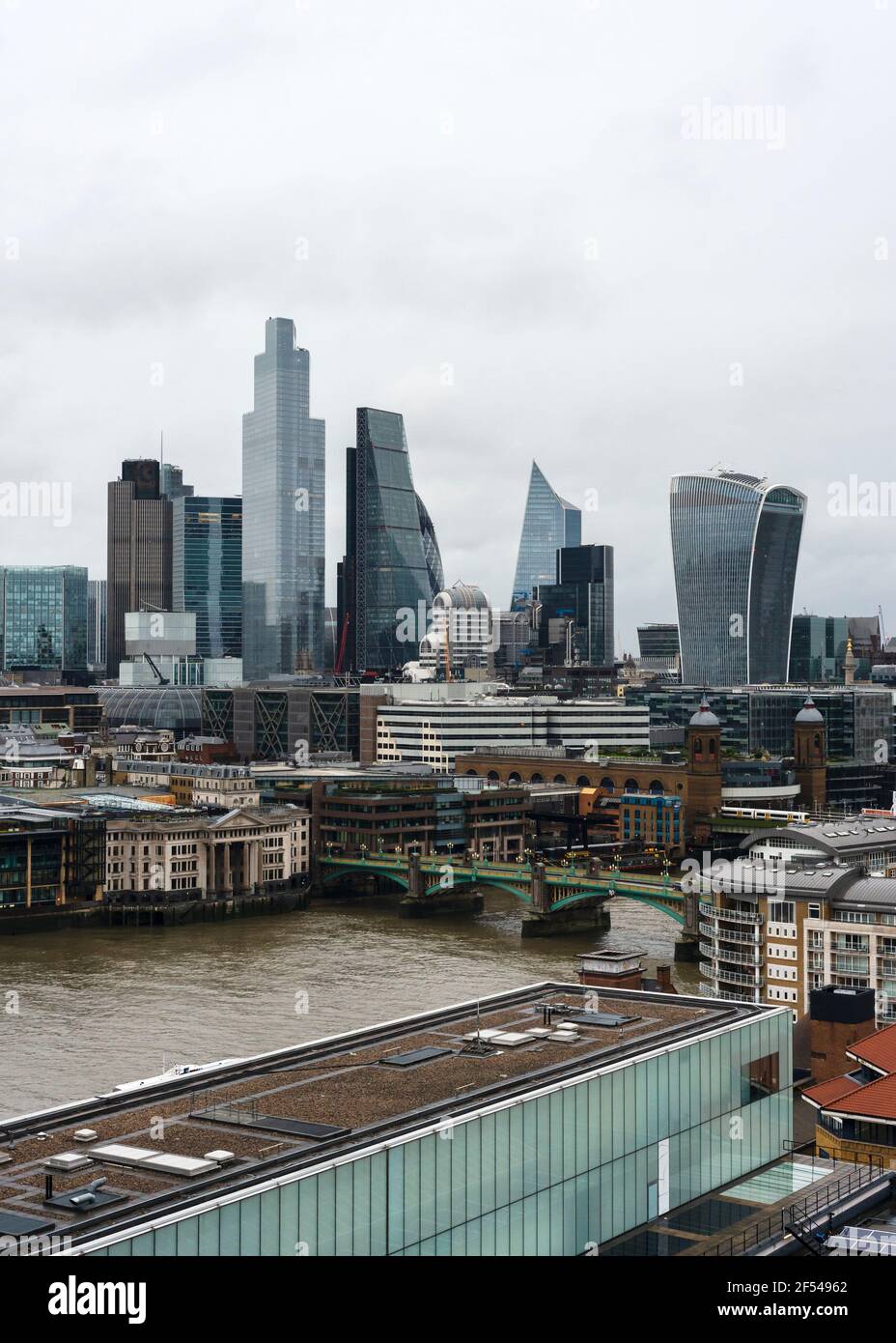 City of London financial district view across River Thames from the ...