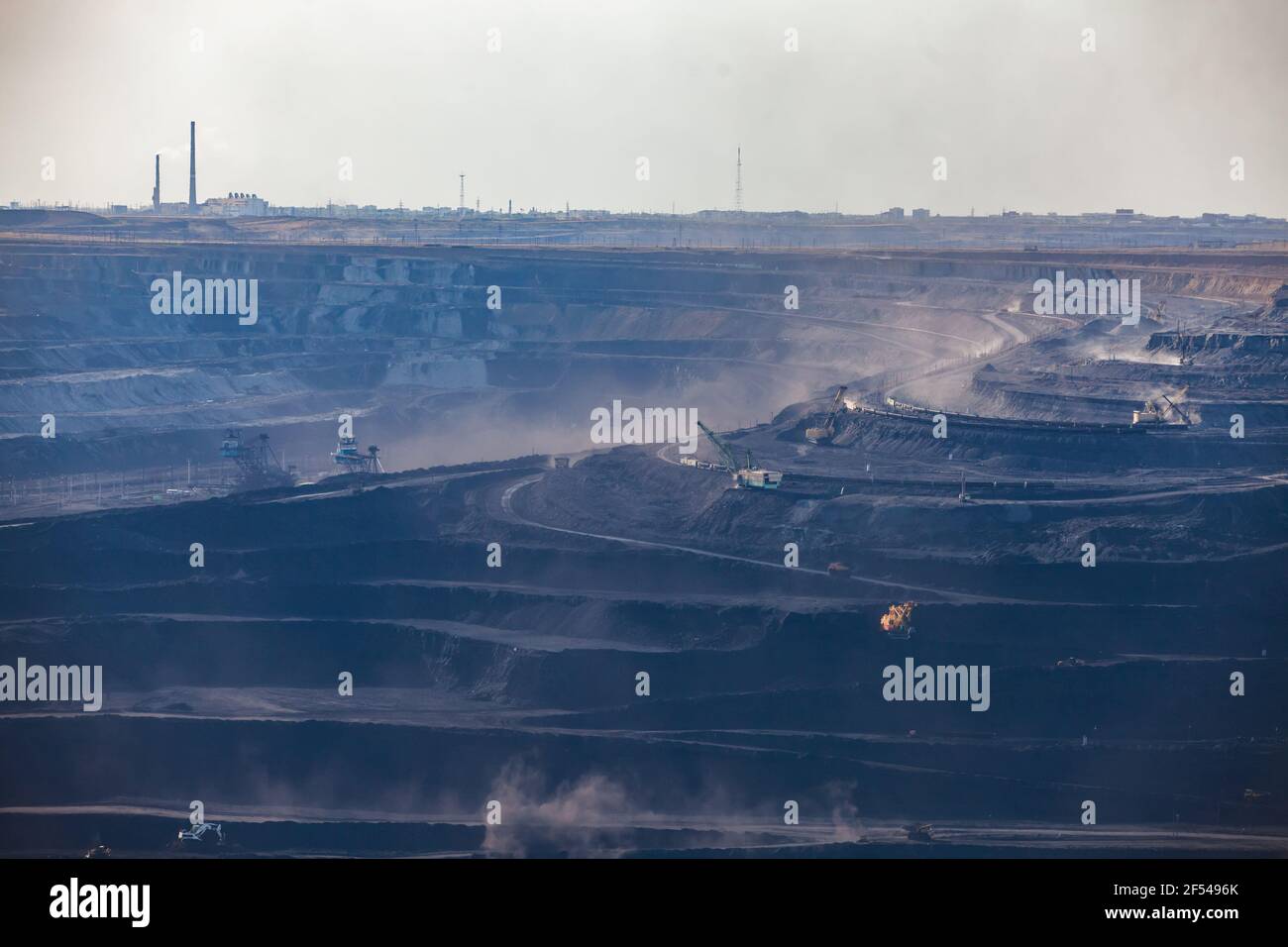 Open pit extraction of coal in quarry "Bogatyr", Ekibastuz, Kazakhstan ...