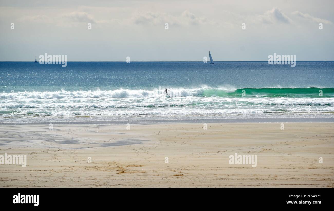 Plage de pen hat, a beach in France on the coast of the ocean Stock ...