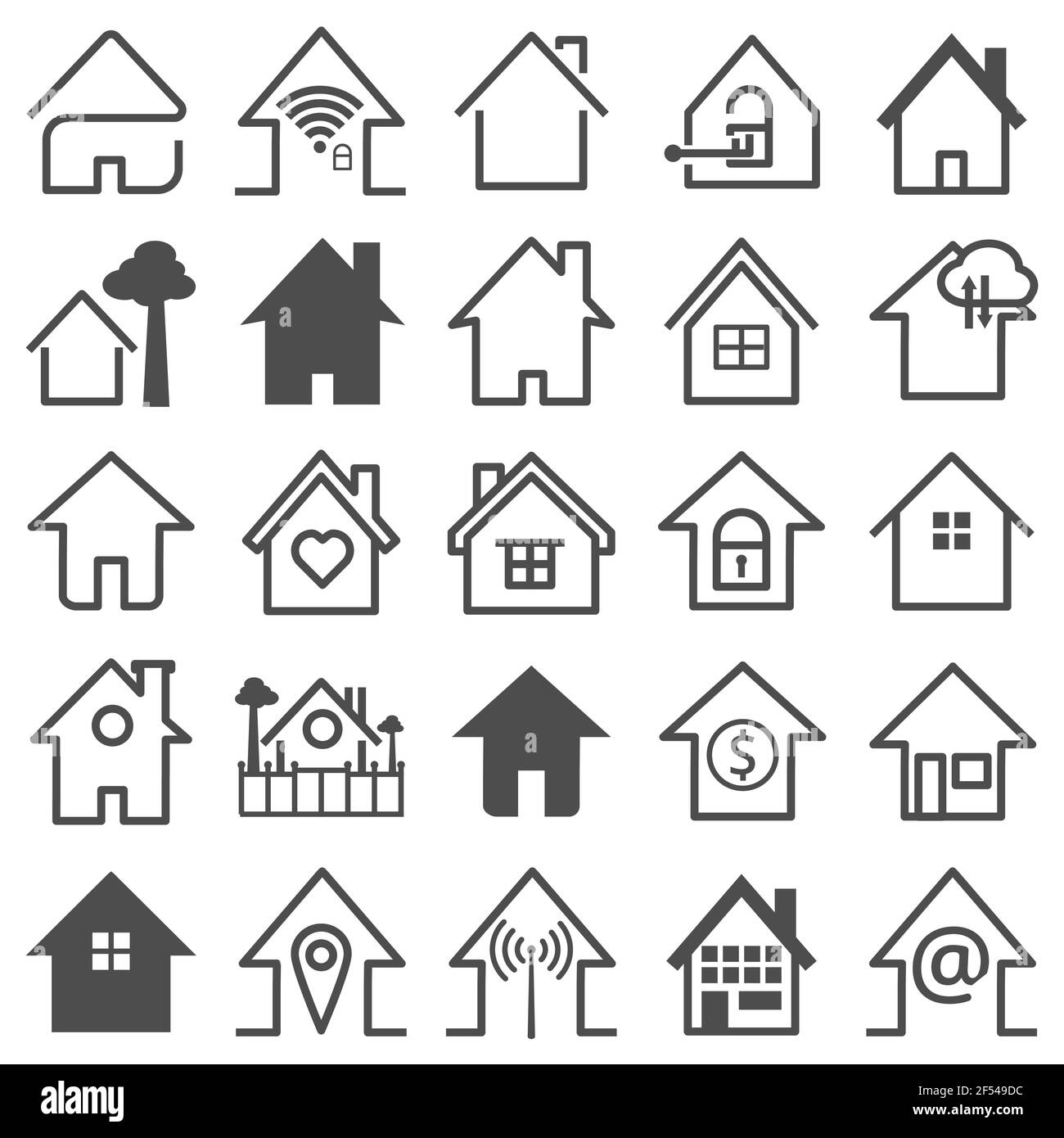 Set of home icon vector illustrator. House and property symbol Stock ...