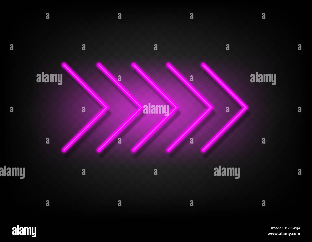 Pink neon glowing arrow. Shining retro bright arrow fluorescent on ...