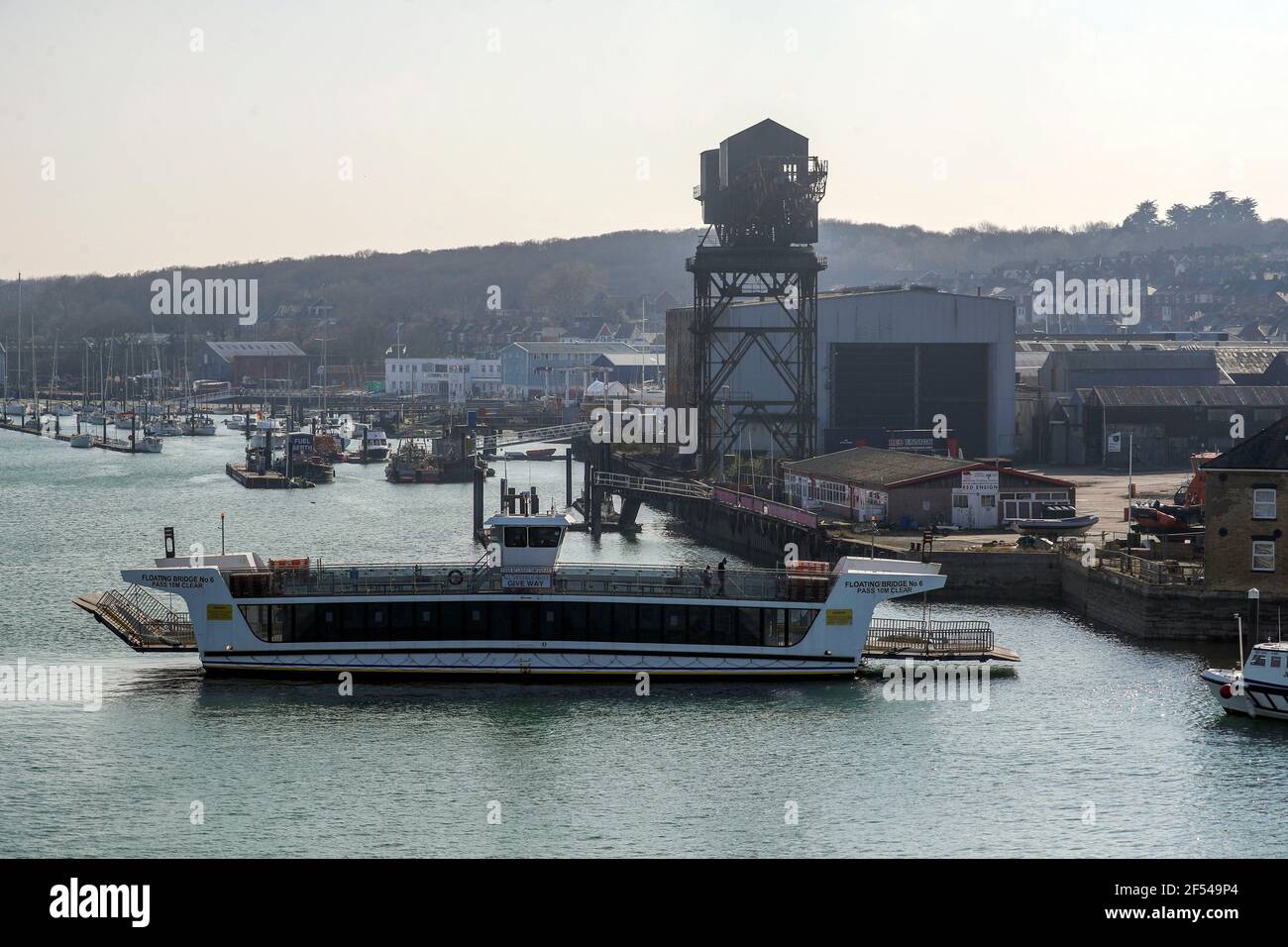 The chain ferry connecting East Cowes to West Cowes on the Isle of ...