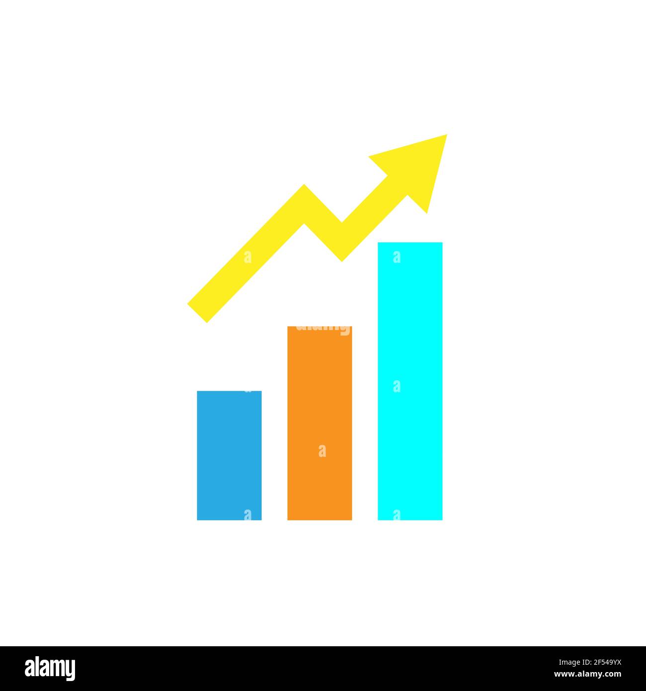 Set of growing graph icon. Success chart vector symbol. 1280x1280 ...
