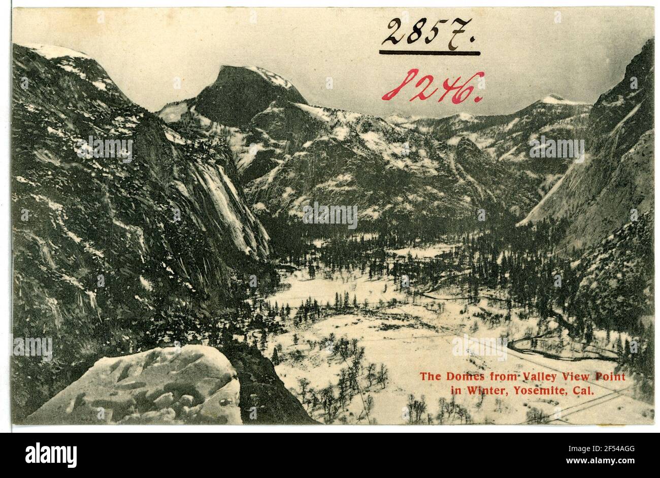 The Domes from Valley View Point in Winter Yosemite. The Domes from ...