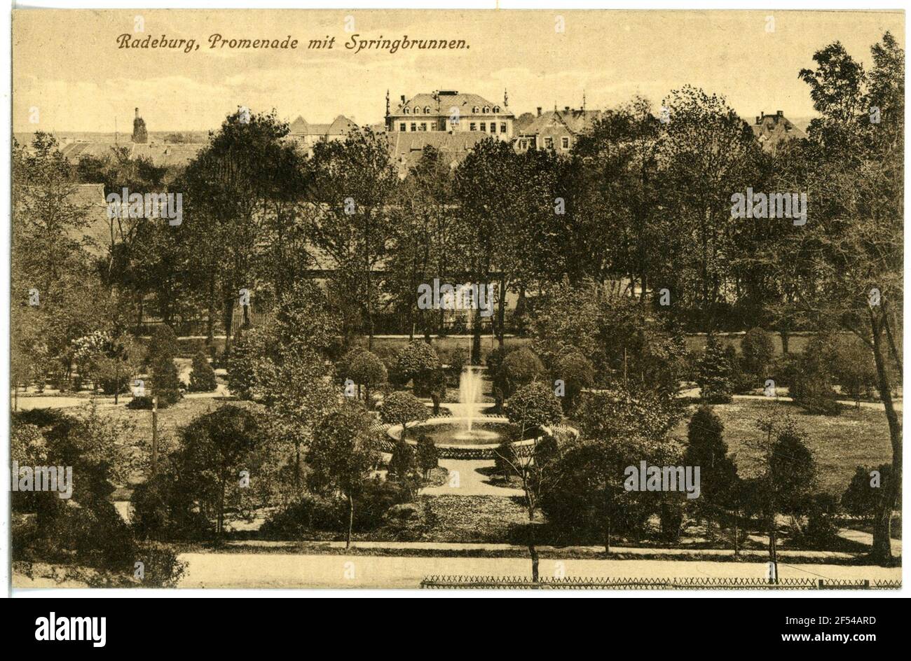 Promenade with fountain Radeburg. Promenade with fountain Stock Photo ...
