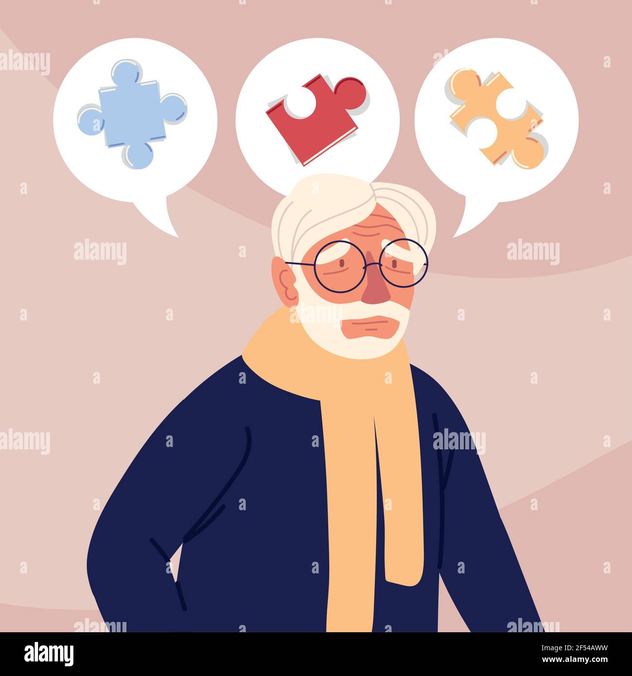 alzheimer old male Stock Vector Image & Art - Alamy