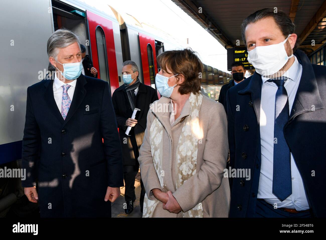 King Philippe - Filip of Belgium, NMBS - SNCB CEO Sophie Dutordoir and ...