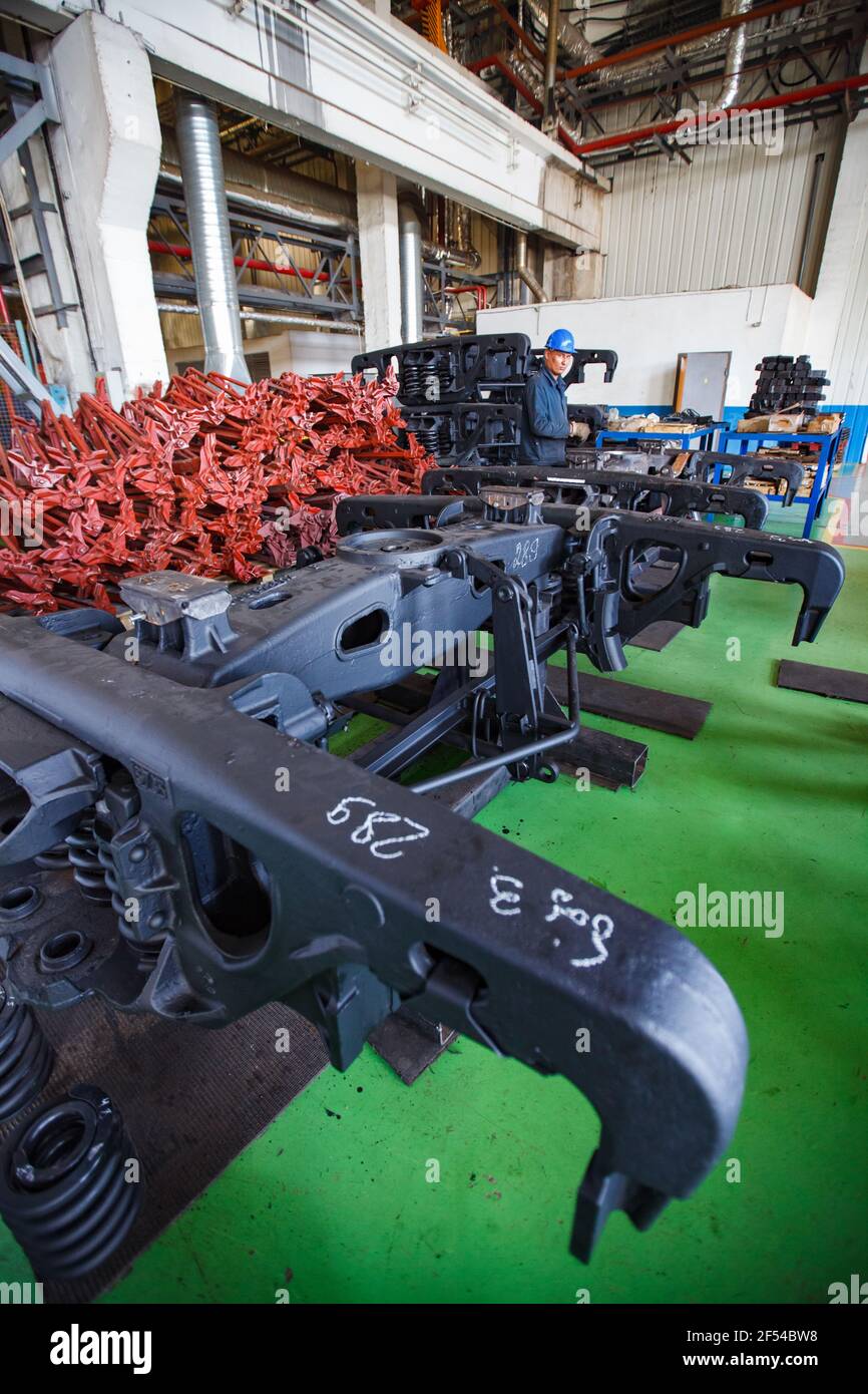 Ekibastuz, Pavlodar region, Kazakhstan May 28 2012: Car-building plant ...