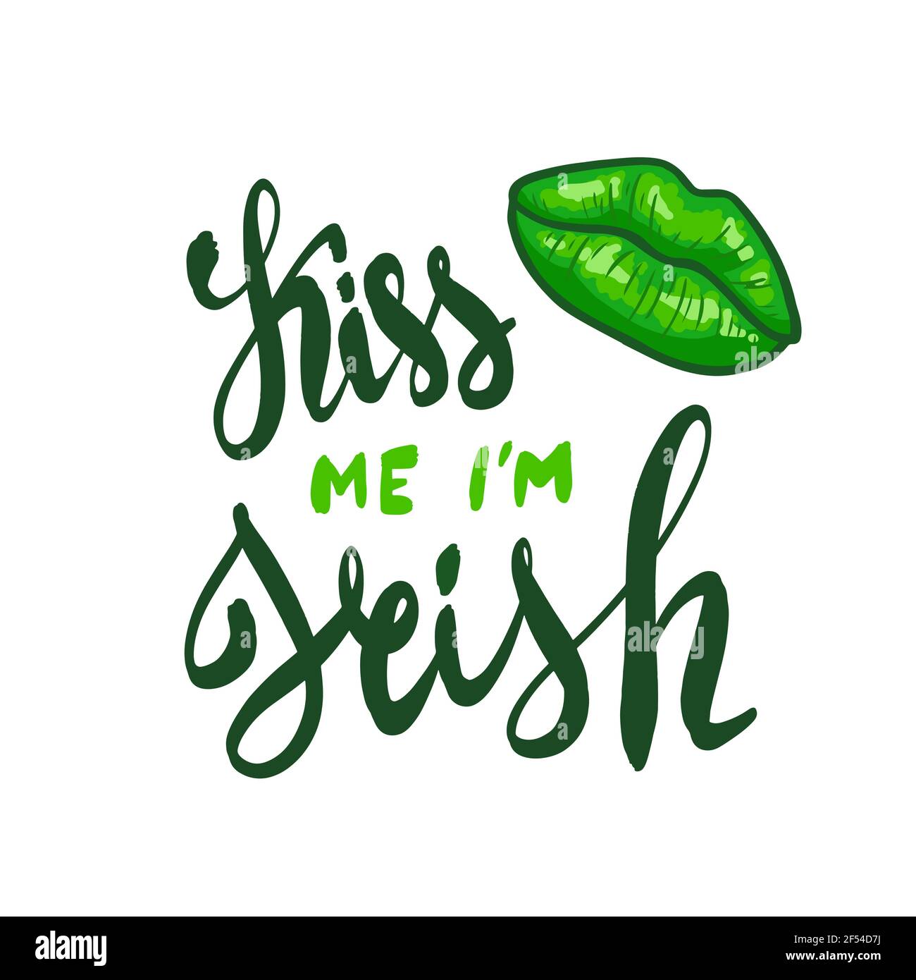 Funny St. Patricks Day saying - Kiss me I m irish Stock Vector Image ...