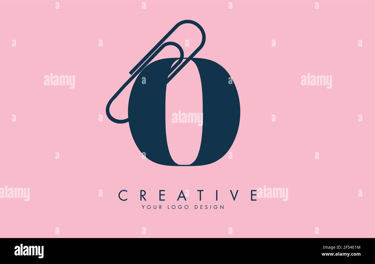 O letter logo design from paper clip. Business and education logo ...