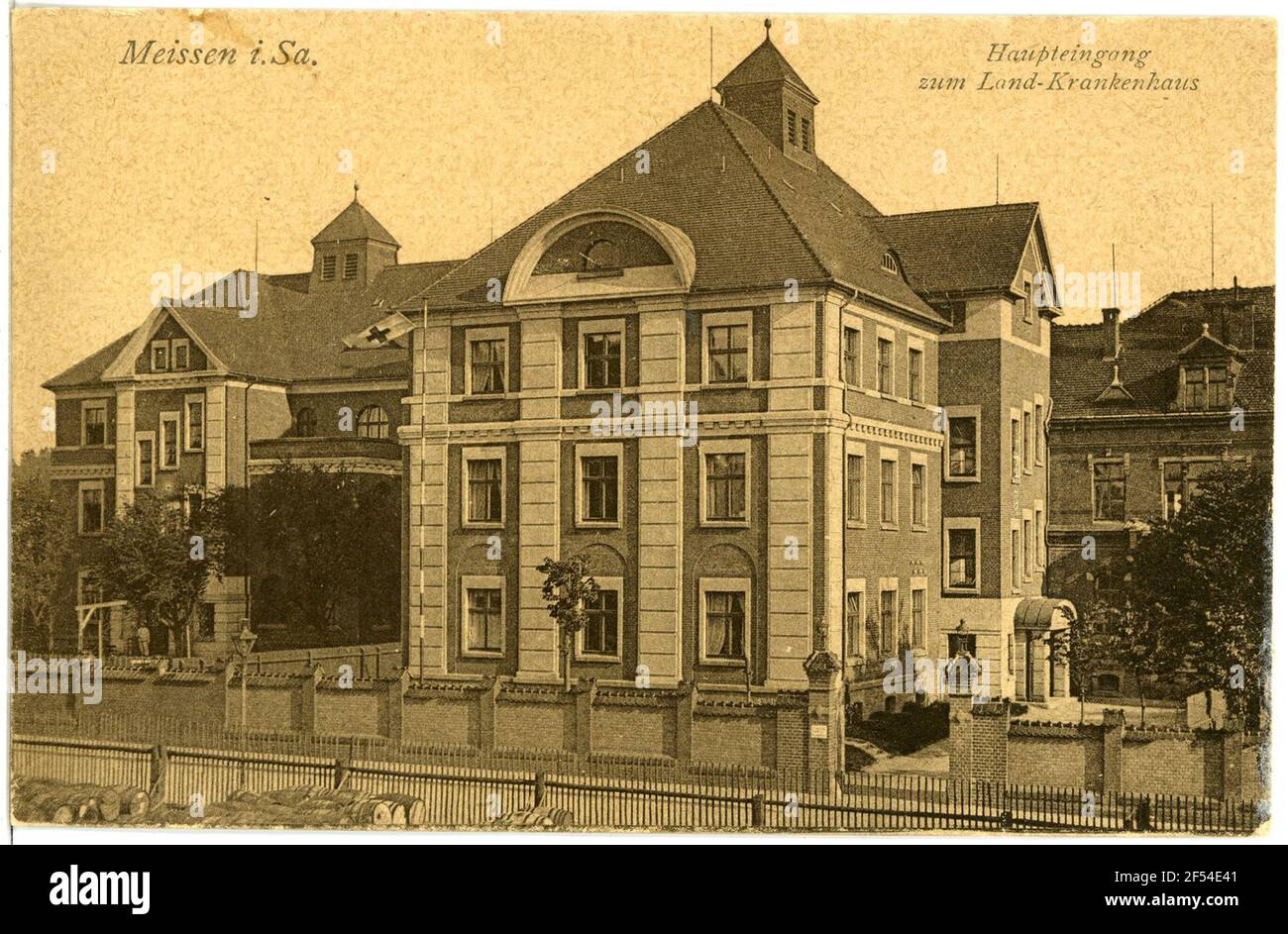 Main entrance to the rural hospital Meissen. Main entrance z. Rural ...