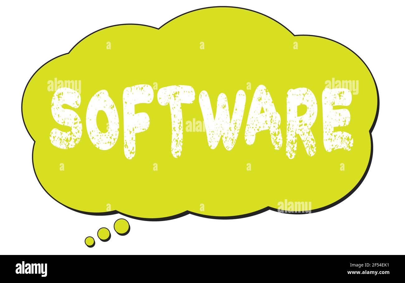 SOFTWARE text written on a light green thought cloud bubble Stock Photo ...