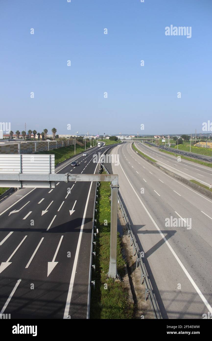 highway motorway landscape in europe, portugal Stock Photo - Alamy