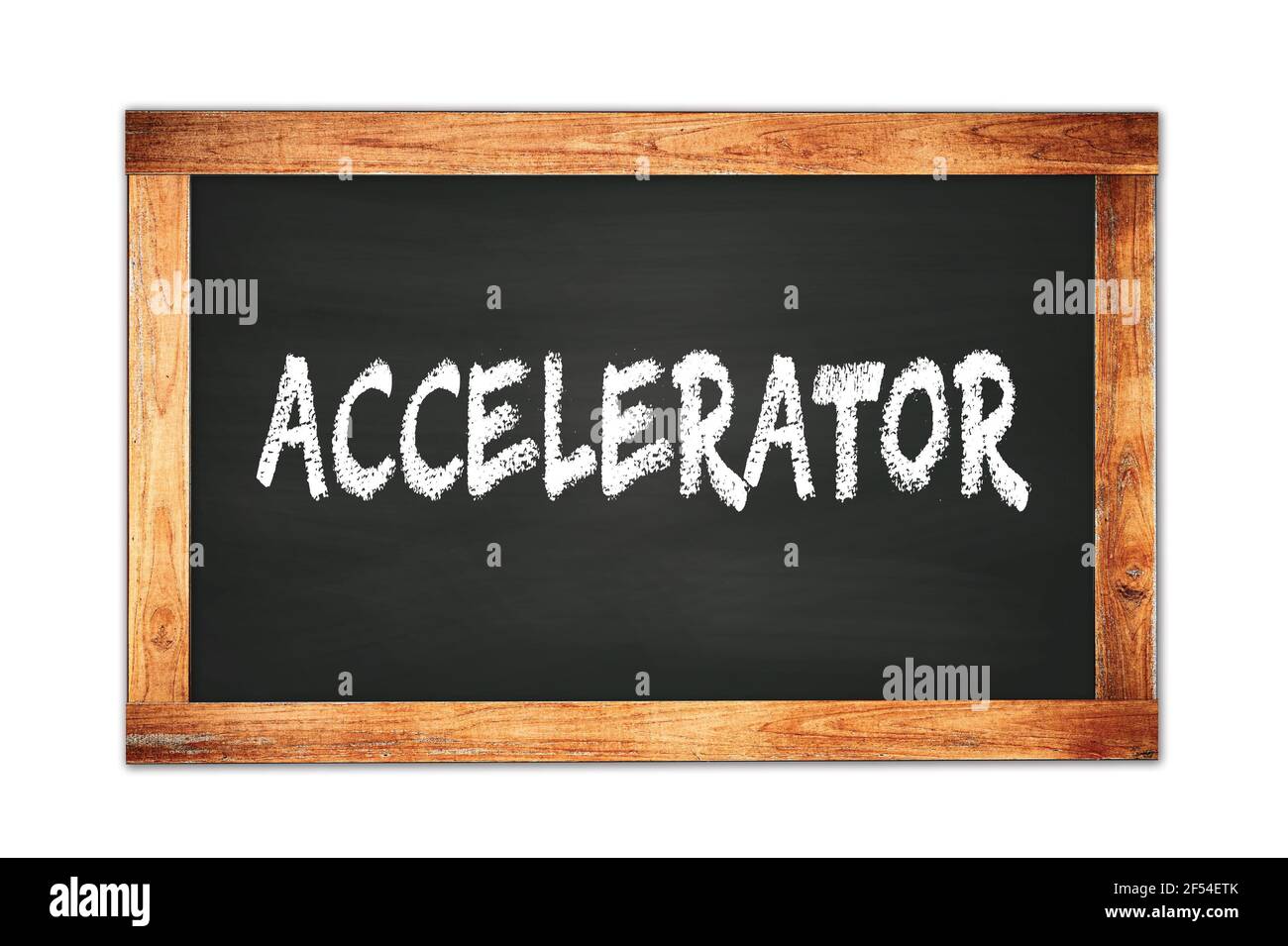 ACCELERATOR text written on black wooden frame school blackboard Stock ...