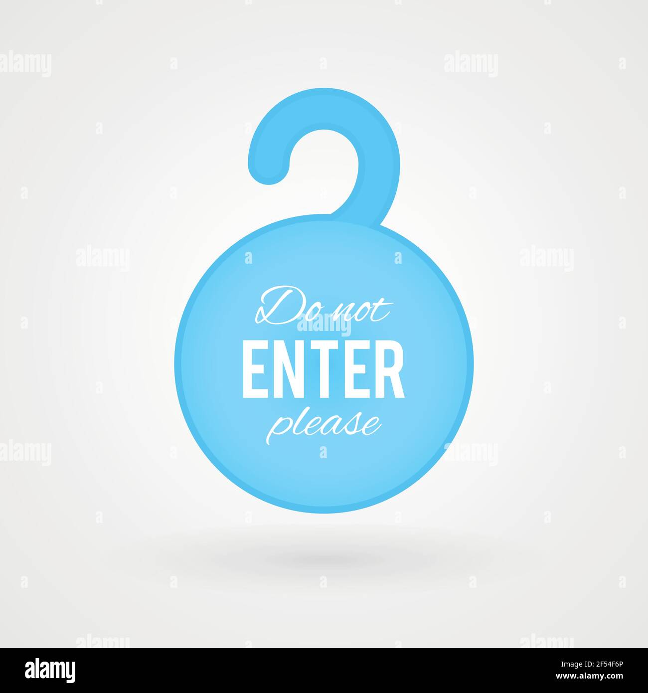 Door hanger with text: "Do not enter please". Vector illustration, flat ...