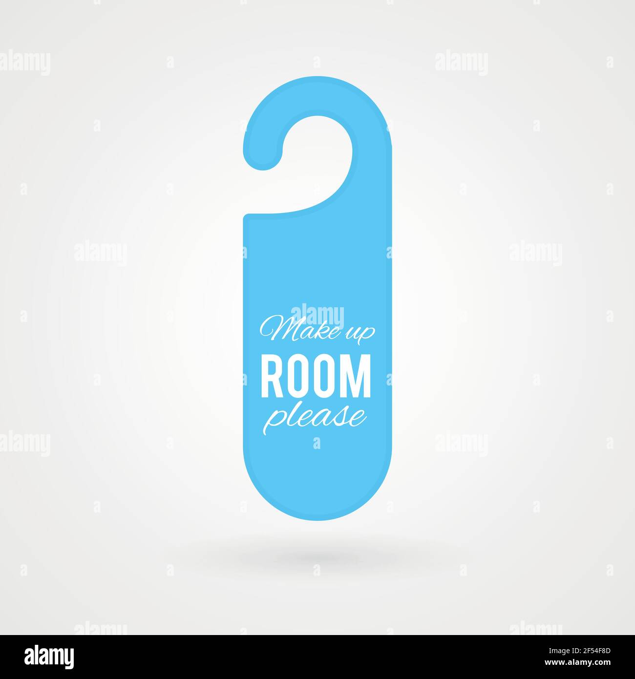 Door hanger with text: "Make up room please". Vector illustration, flat ...