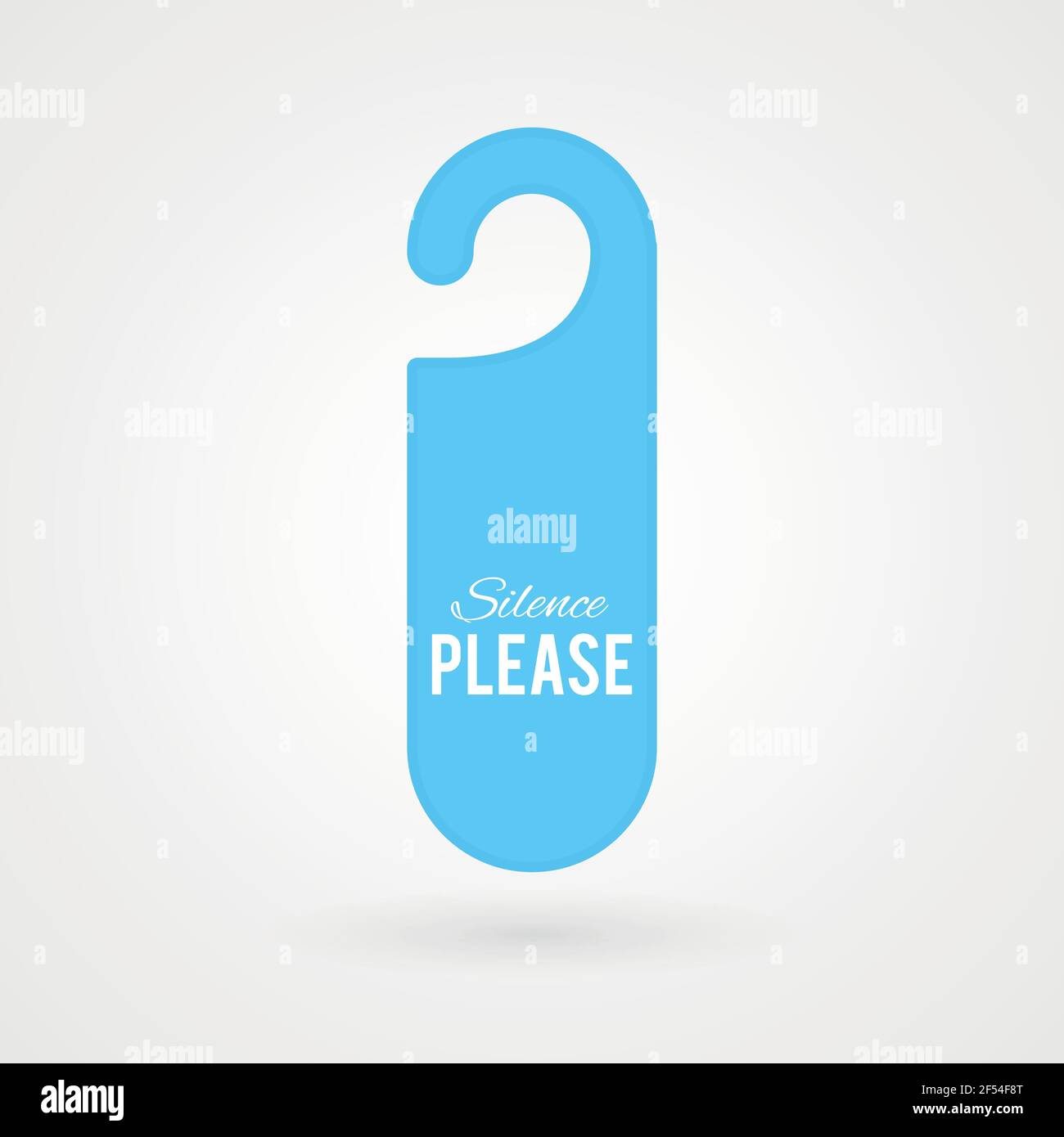 Door hanger with text: "Silence please". Vector illustration, flat ...