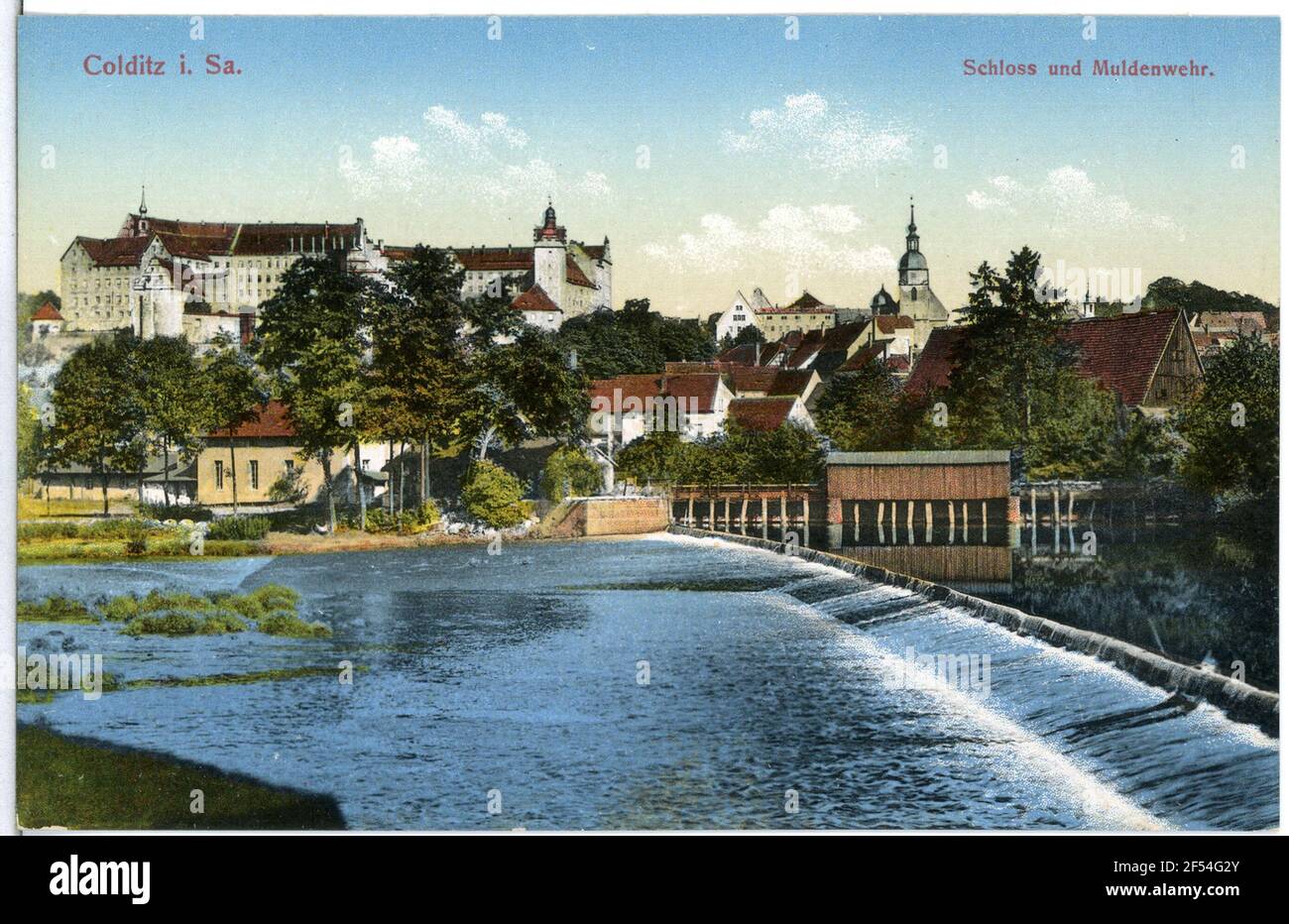 Castle and troughship Colditz. Castle and trough Stock Photo - Alamy