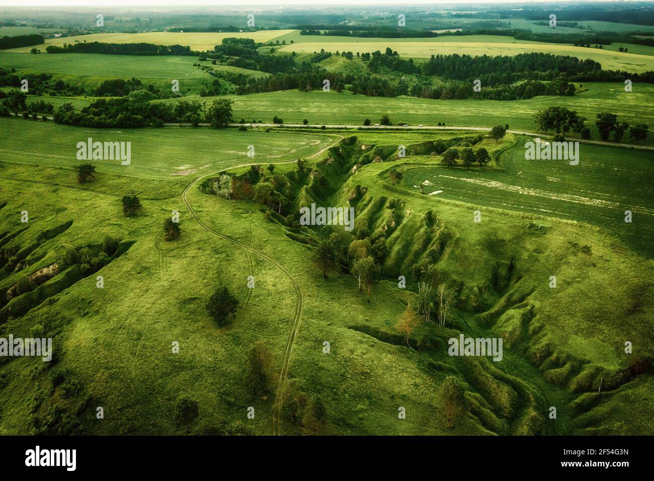 Green fields from above Stock Photo - Alamy