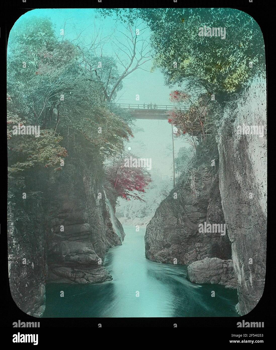 Flow landscape with bridge, probably in Japan Stock Photo - Alamy