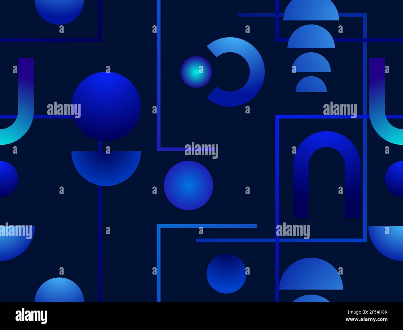 Gradient geometric seamless pattern in 80s style with memphis elements ...