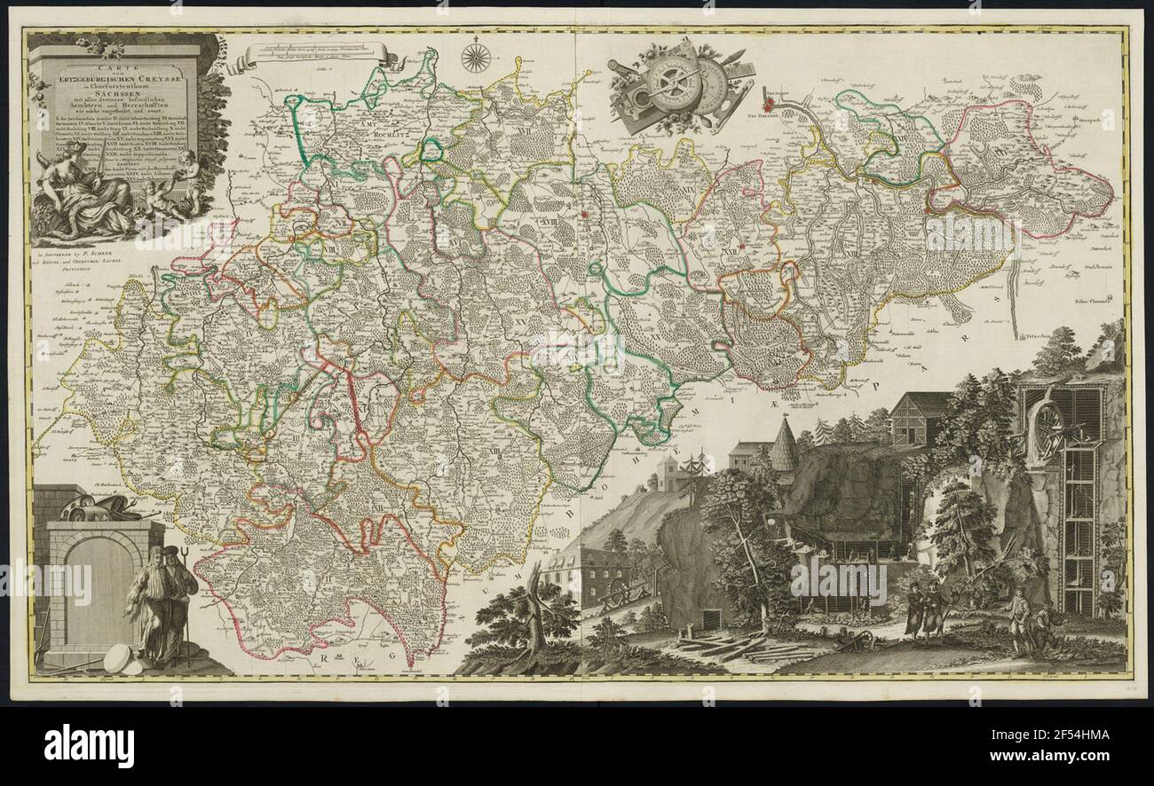 Kt. 20: Map of the Erzgebirgian circle in the Electoral Saxony, approx ...