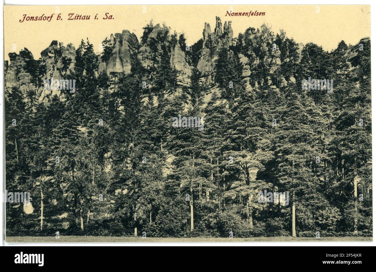 Nun rock Jonsdorf. Nonnenfelsen Stock Photo - Alamy
