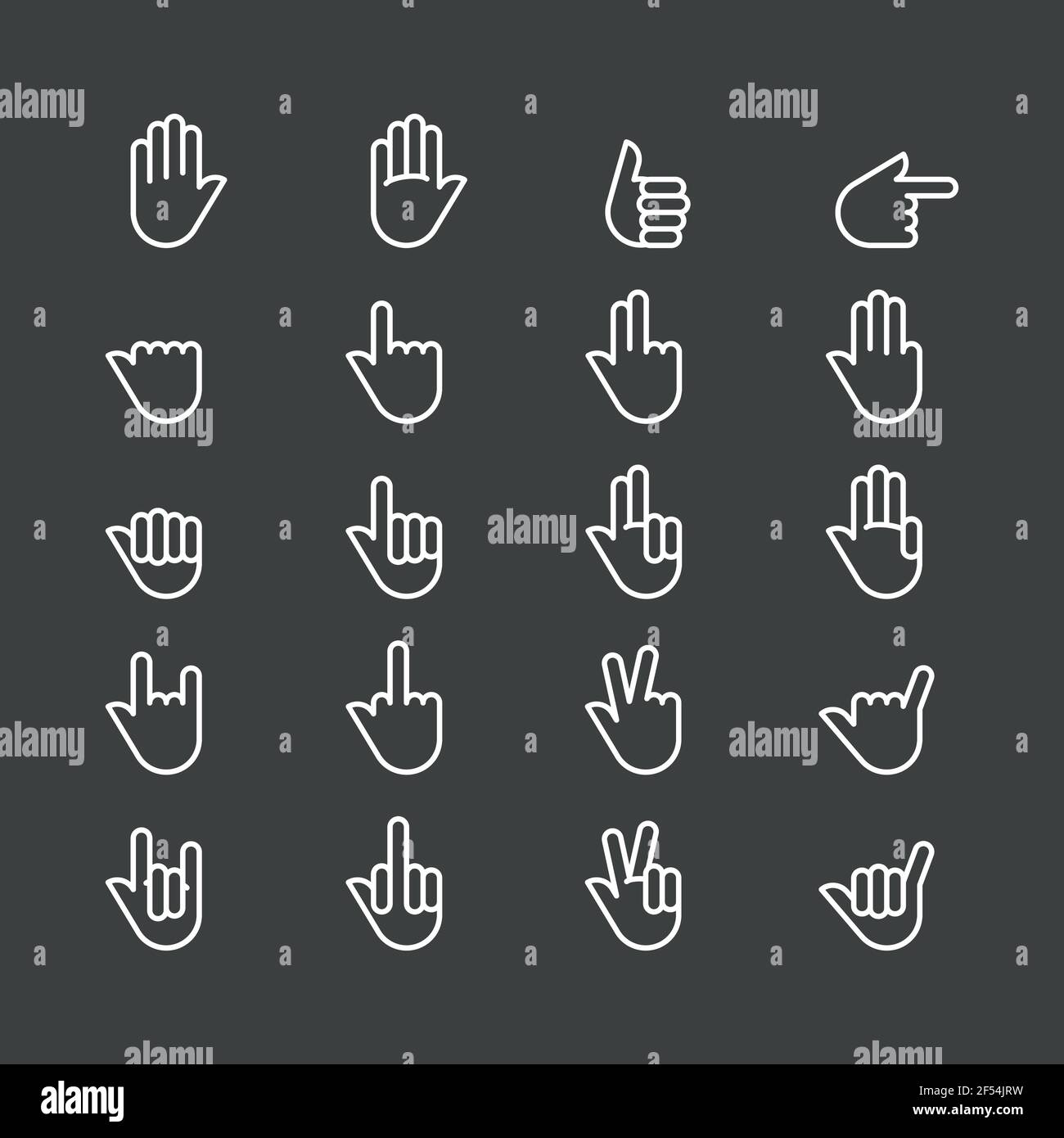 Outline hands icon set. Vector illustration, flat design Stock Vector ...