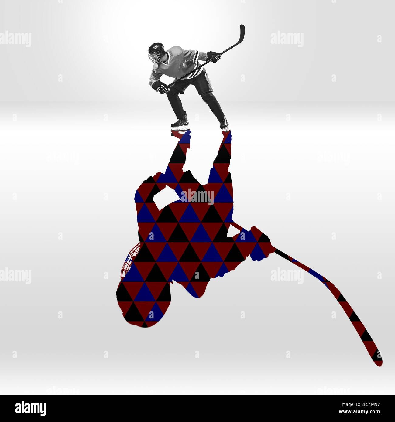 Young caucasian sportsman isolated on studio background with shadow ...