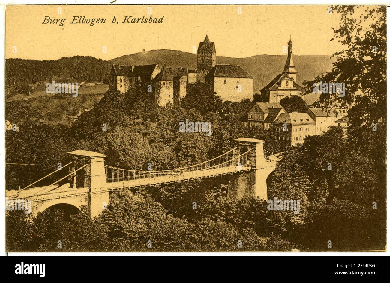 Closed elbogen and bridge Elbogen. Castle and bridge Stock Photo - Alamy