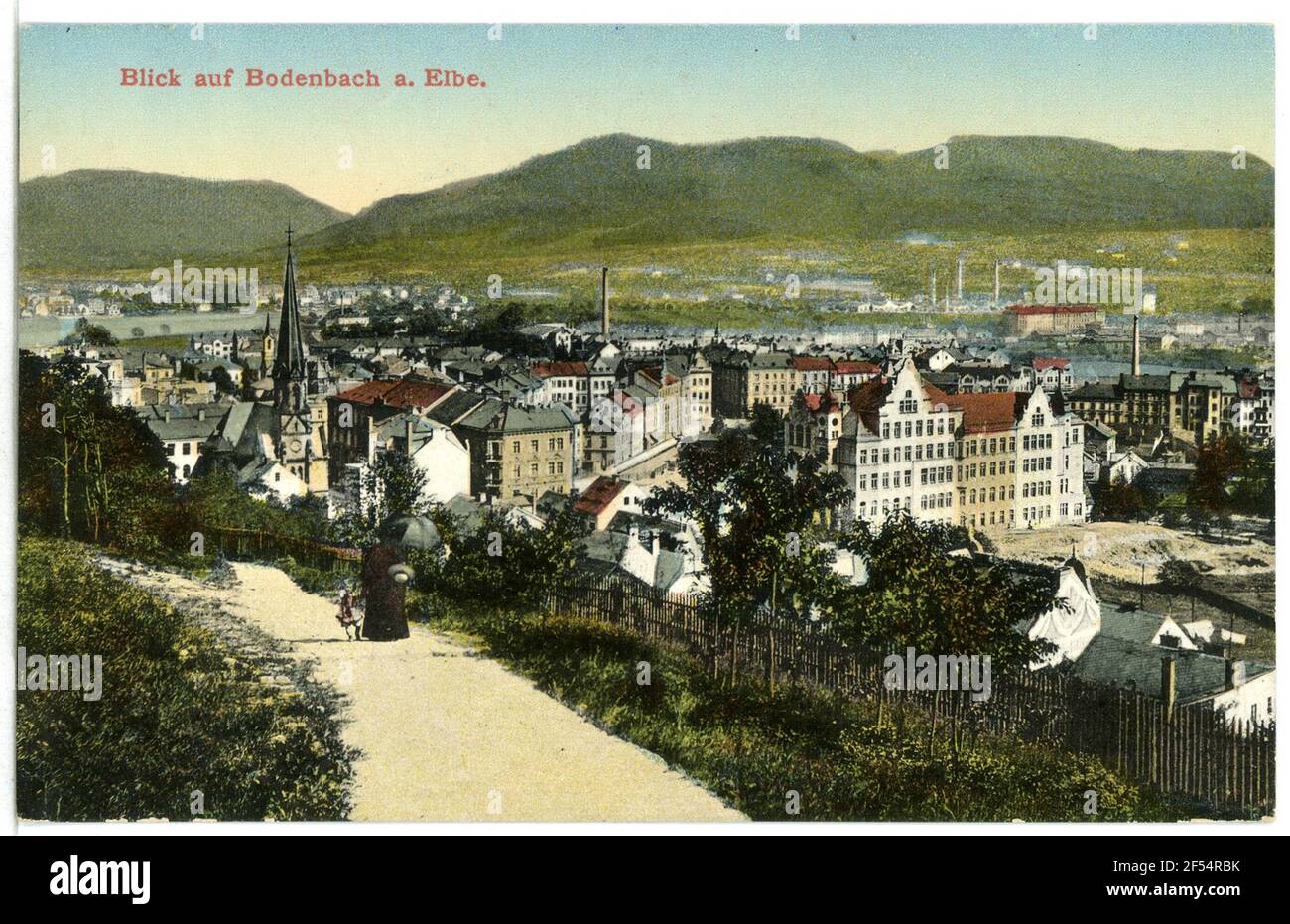 View of Bodenbach Bodenbach. View of Bodenbach with city church and ...