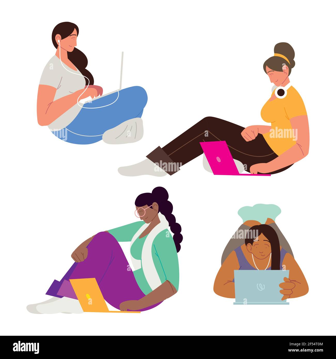 female using laptops Stock Vector Image & Art - Alamy