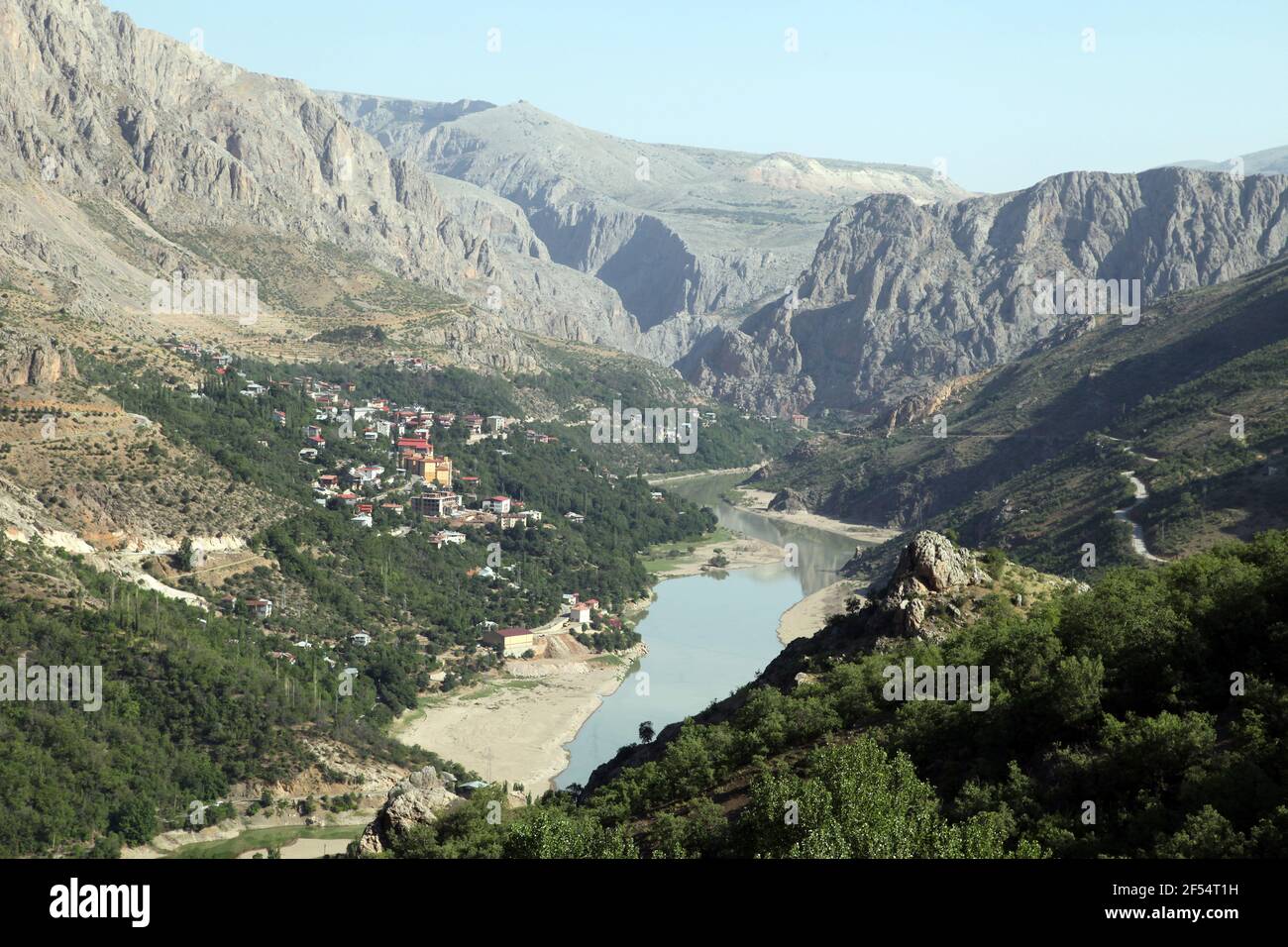 Kemaliye District (Egin) and Dark Canyon River in Erzincan, Turkey ...