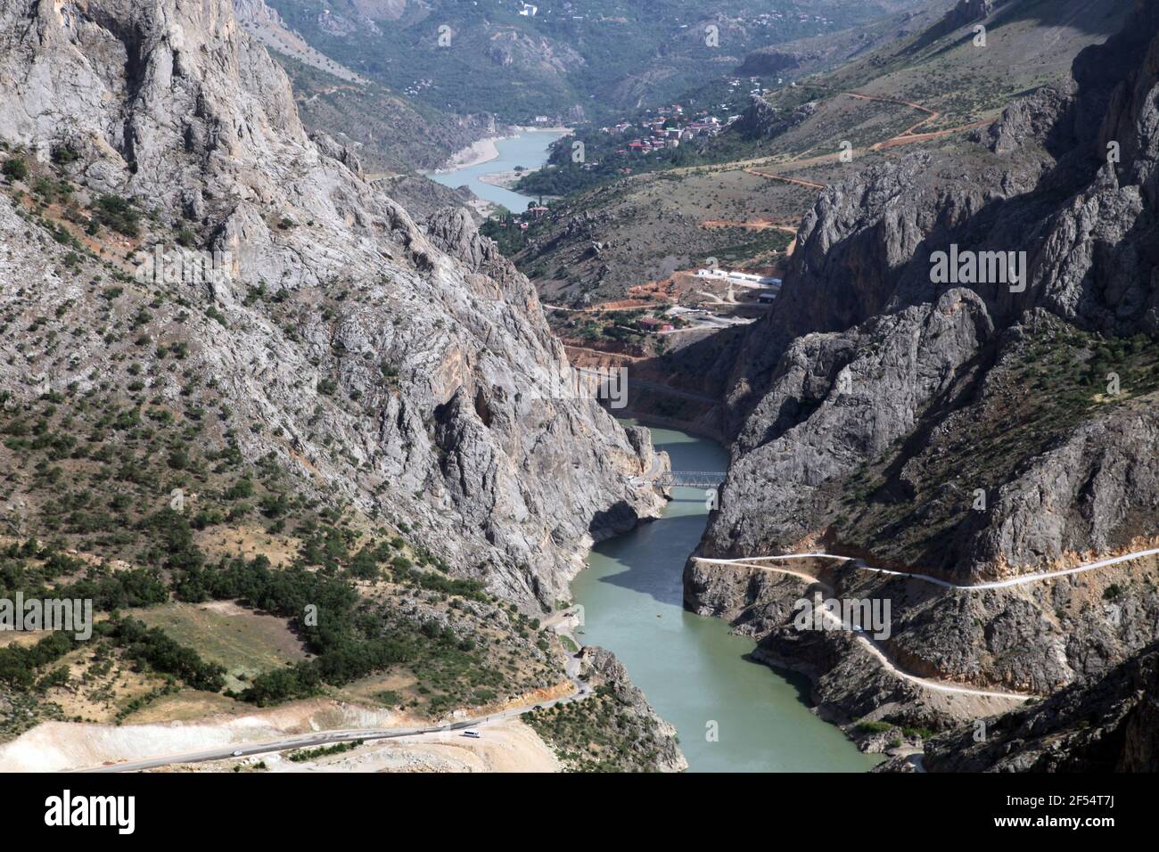 Kemaliye District (Egin) and Dark Canyon River in Erzincan, Turkey ...