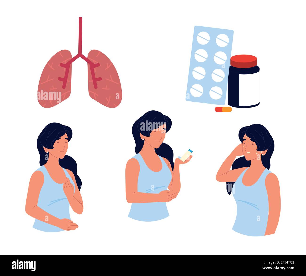 Female asthma inhaler Cut Out Stock Images & Pictures - Alamy