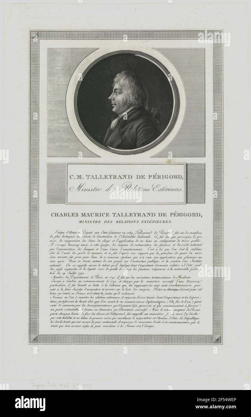 Portrait of Charles-Maurice de Talleyrand-Périgord Stock Photo - Alamy