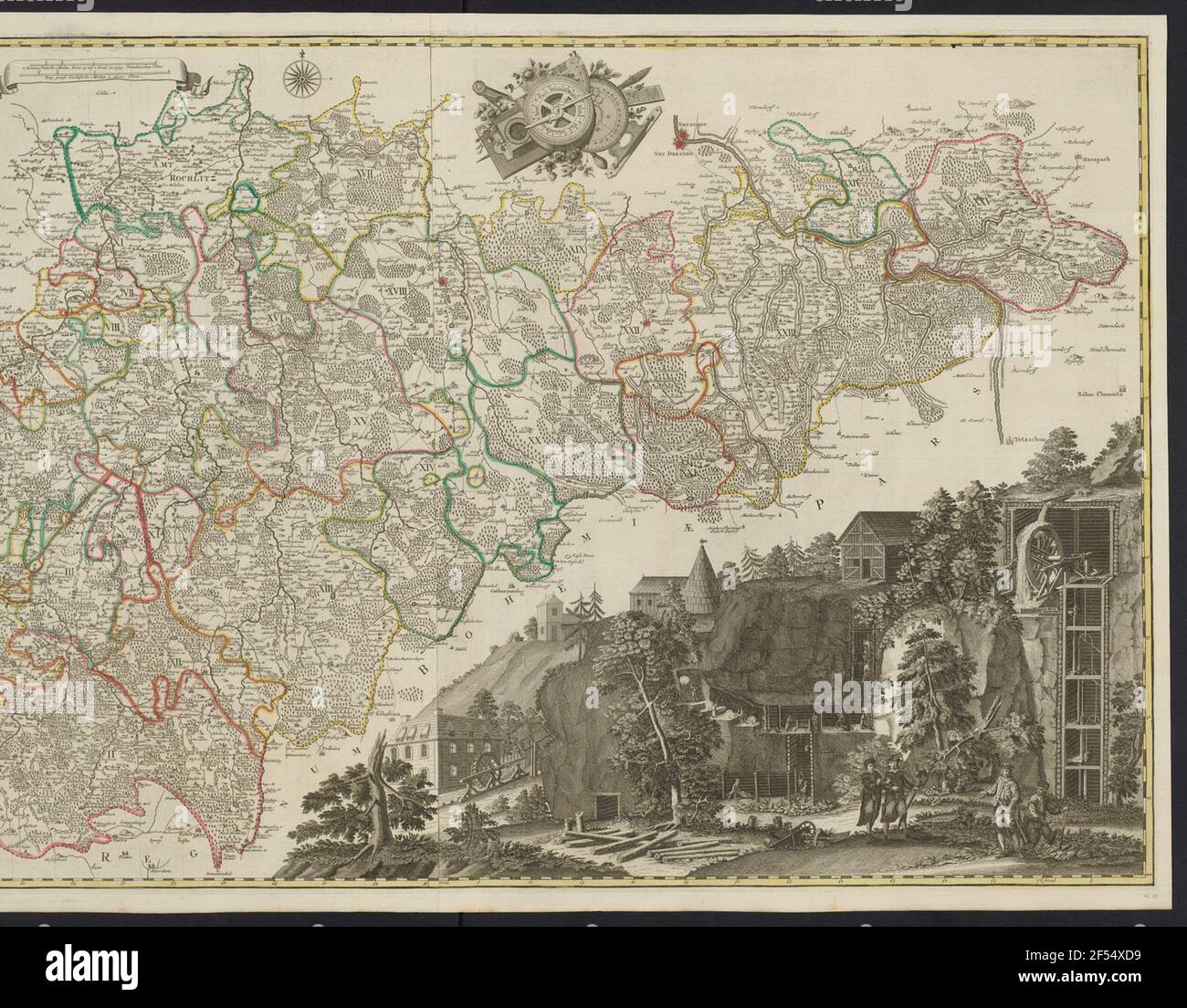 Kt. 20: Map of the Erzgebirgian circle in the Electoral Saxony, approx ...