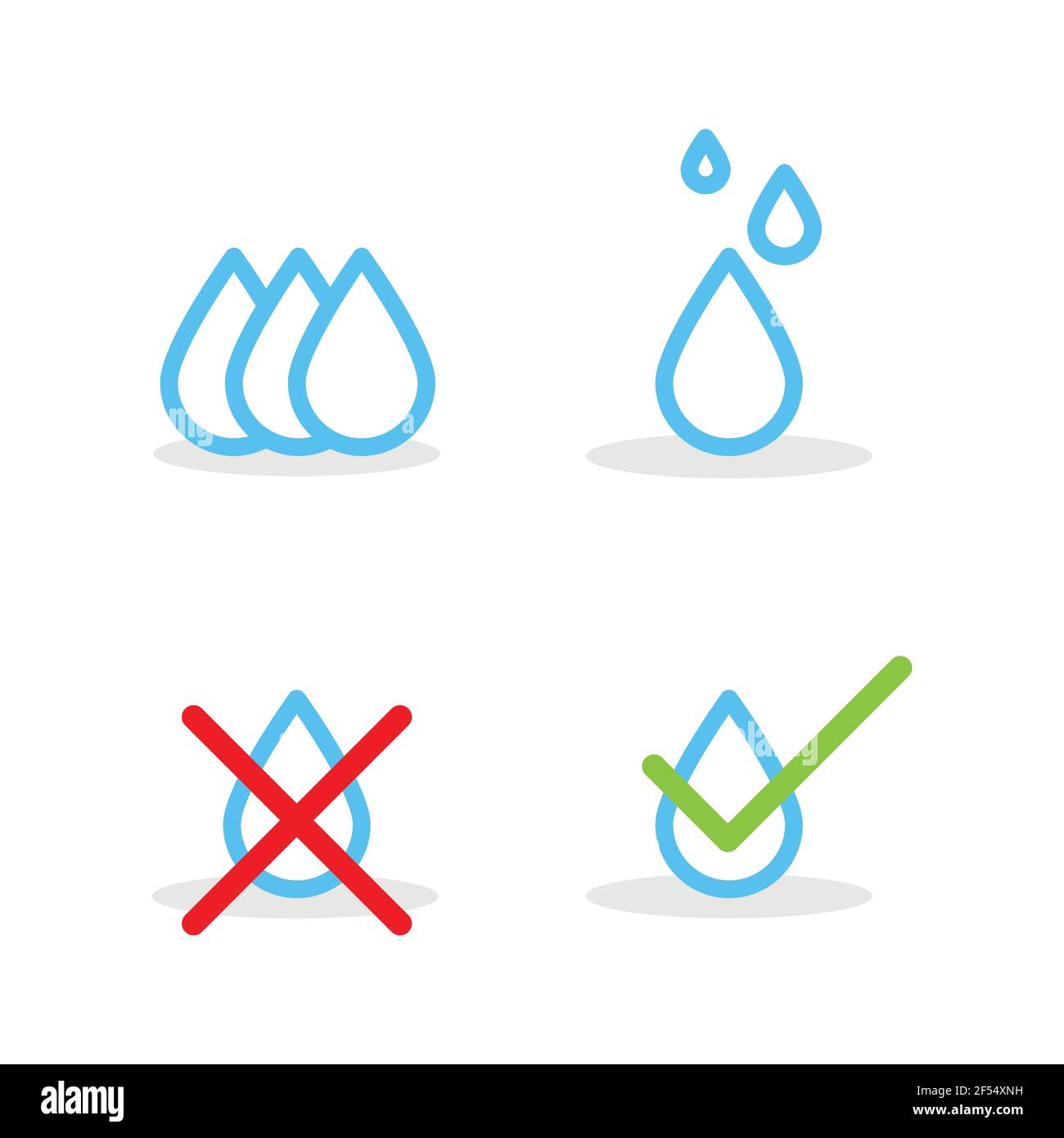 Set: Water drop. Vector illustration, flat design Stock Vector Image ...