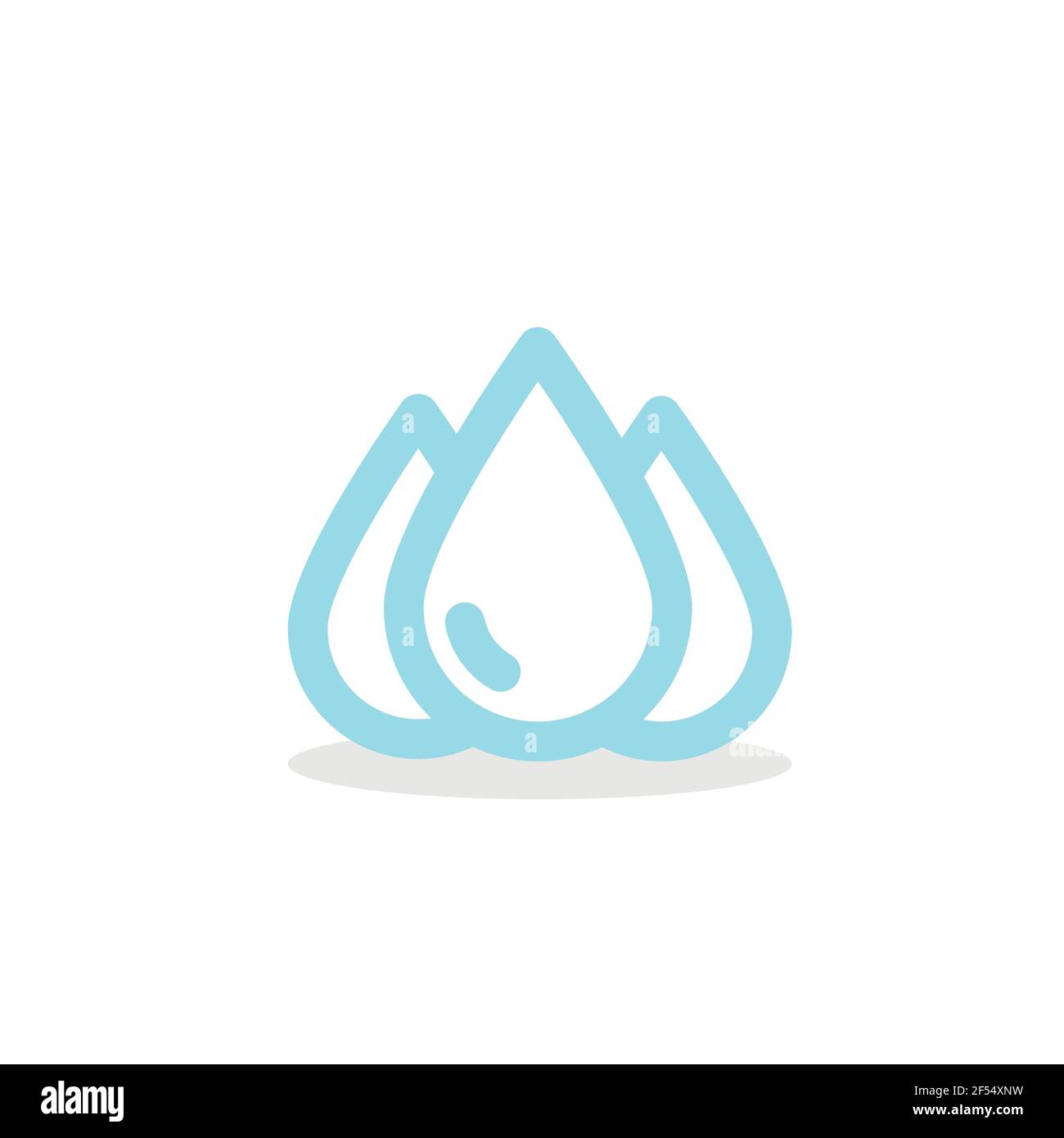 Water drop icon. Blue outline. Vector illustration, flat design Stock ...