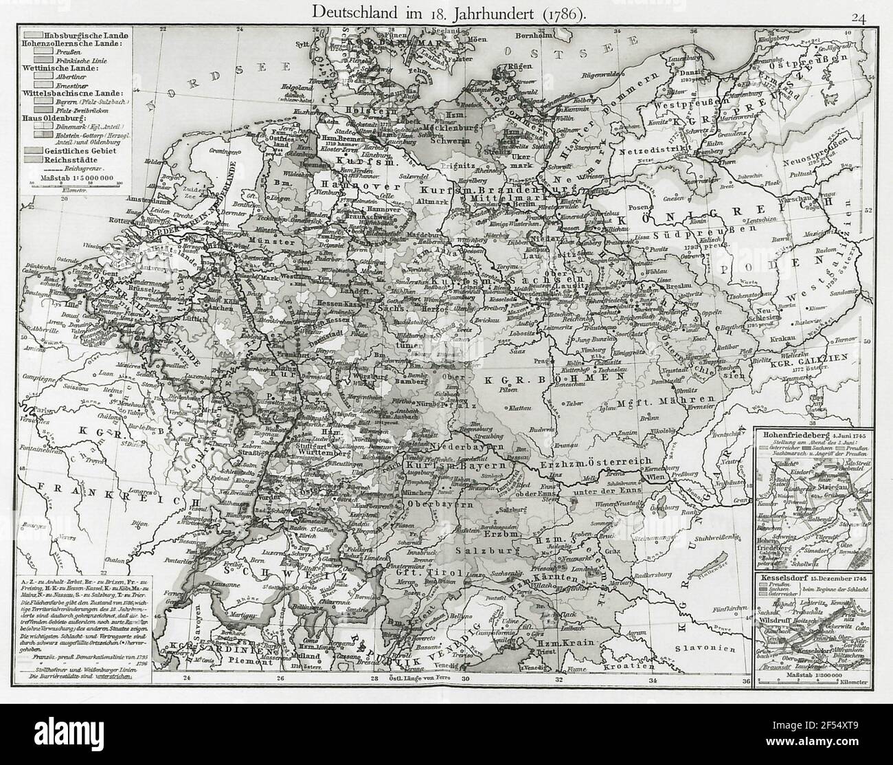 Germany in the 18th century (1786). Scale 1: 5000000. Map 24 from: F. W ...